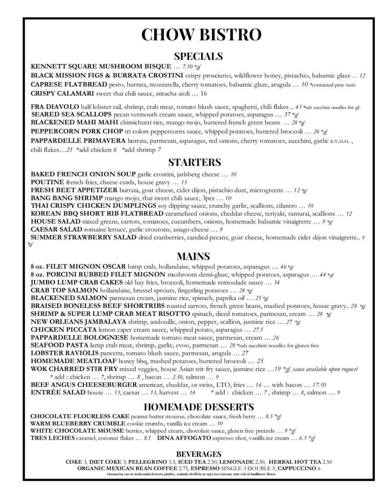 Chow Bistro - Seasonal BYOB
