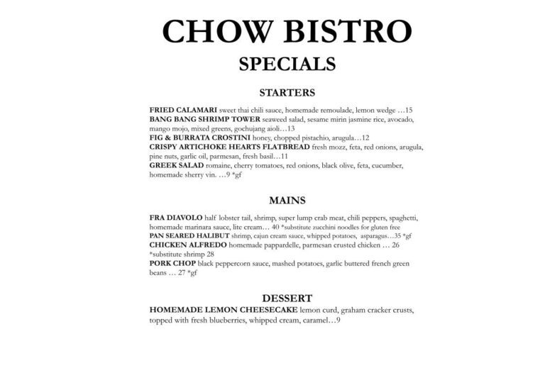 Chow Bistro - Seasonal BYOB
