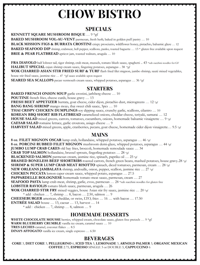 Chow Bistro - Seasonal BYOB