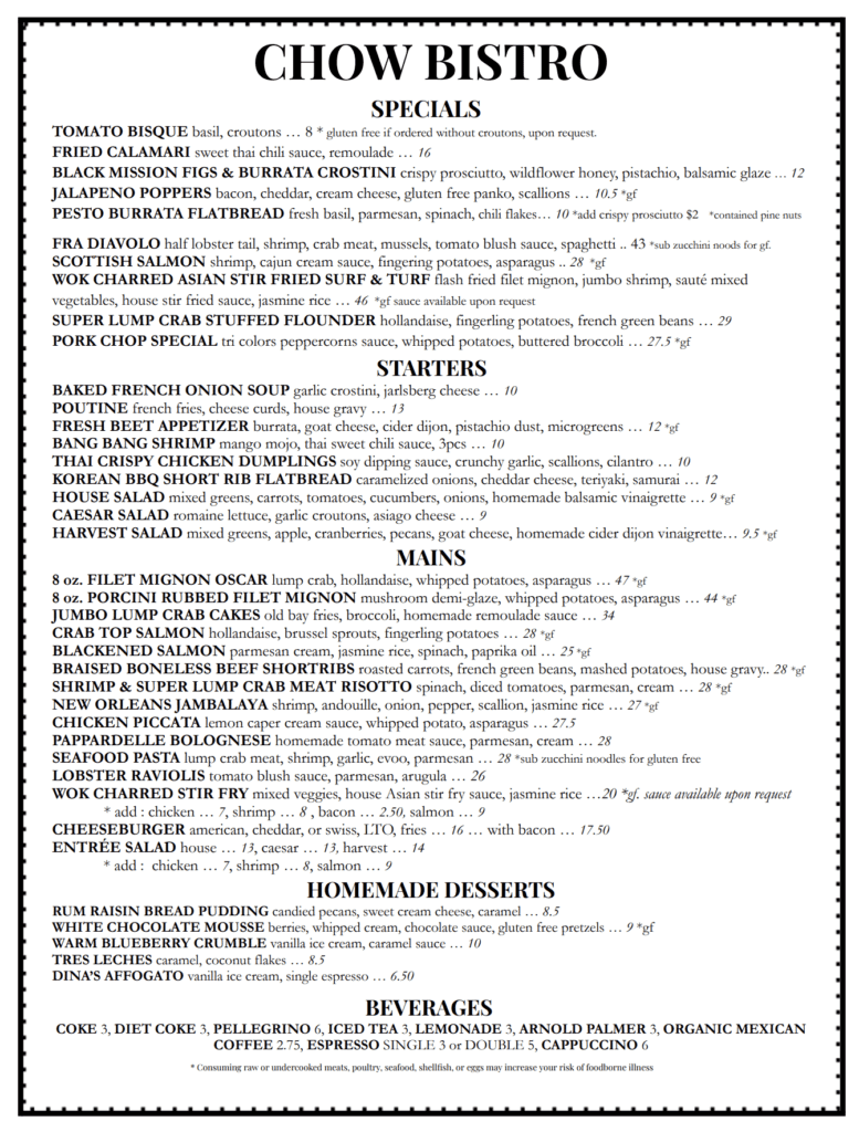 Chow Bistro - Seasonal BYOB