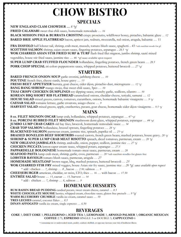 Chow Bistro - Seasonal BYOB