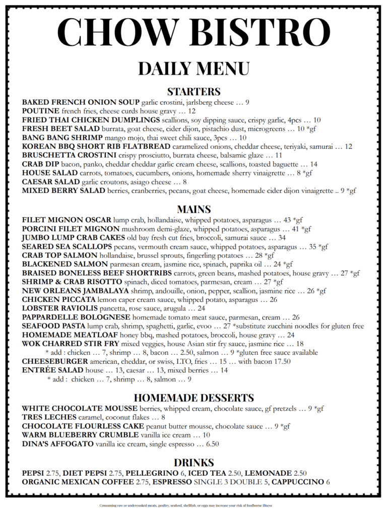 Chow Bistro - Seasonal BYOB